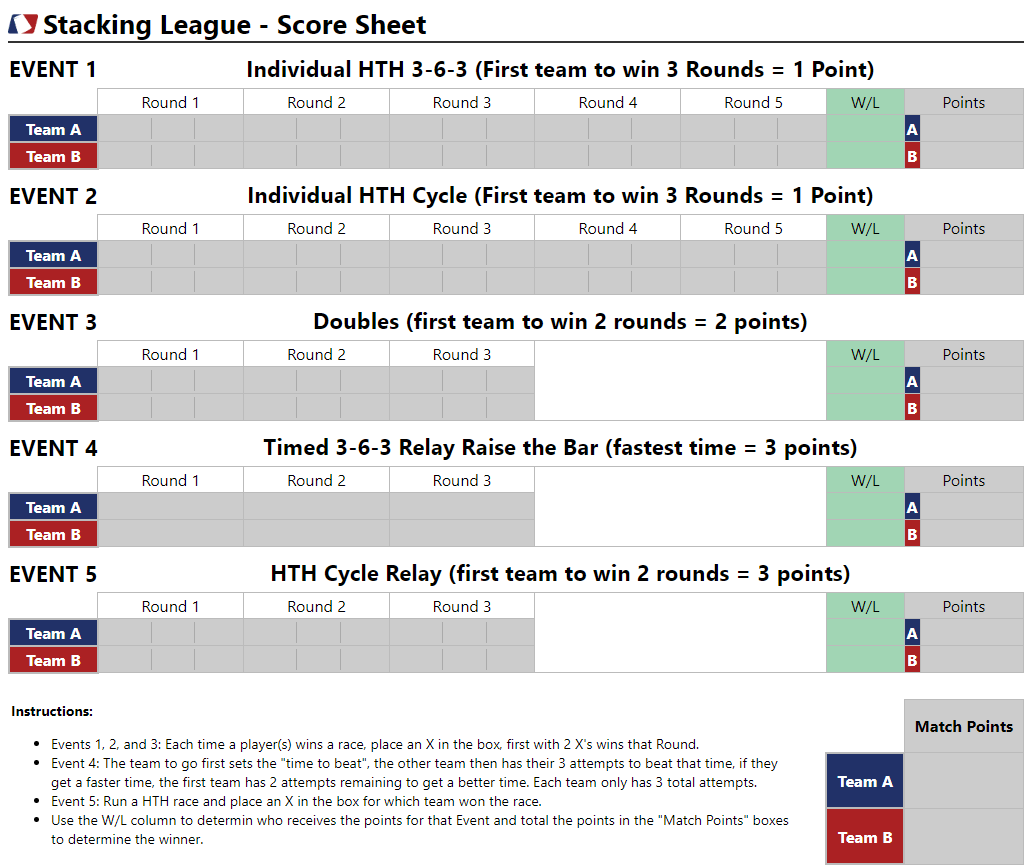 Match Play - USA Sport Stacking